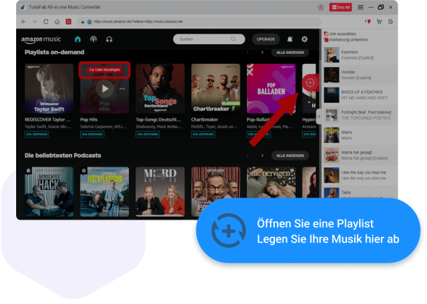 TuneFab Amazon Music Converter - Amazon Music in MP3/M4A/FLAC konvertieren